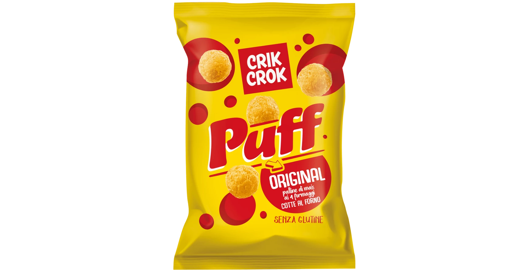 Crik Crok Puff Original - Gluténmentes négysajtos kukorica snack 110 g