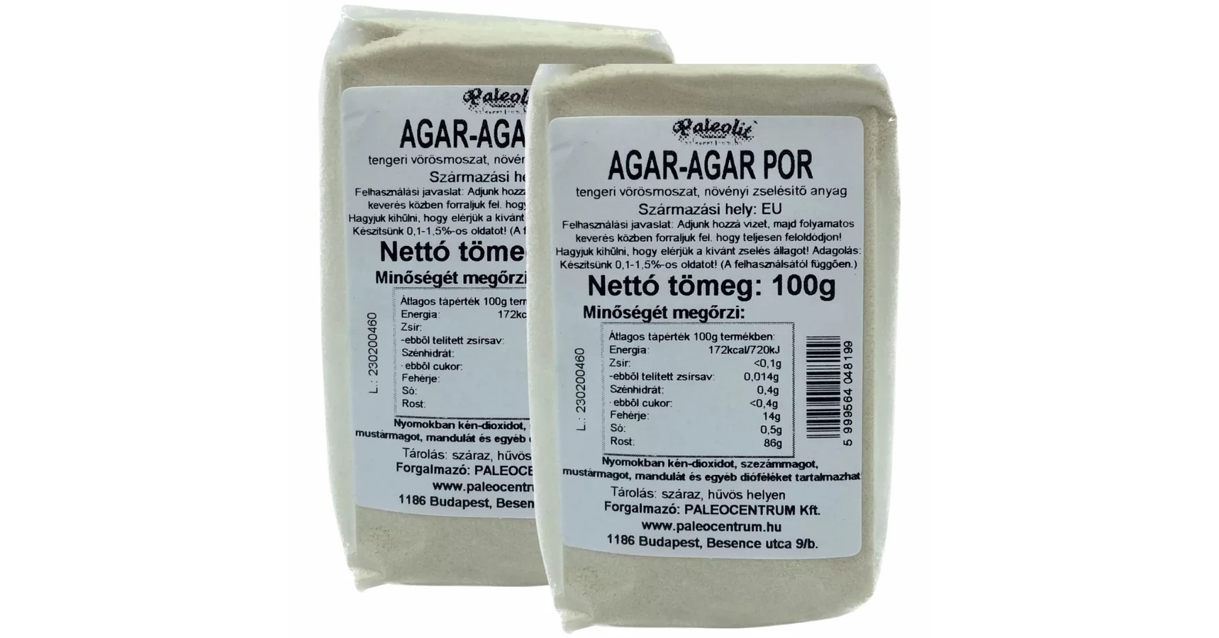 Paleolit Agar-agar por 100 g – Természetes, vegán és gluténmentes
