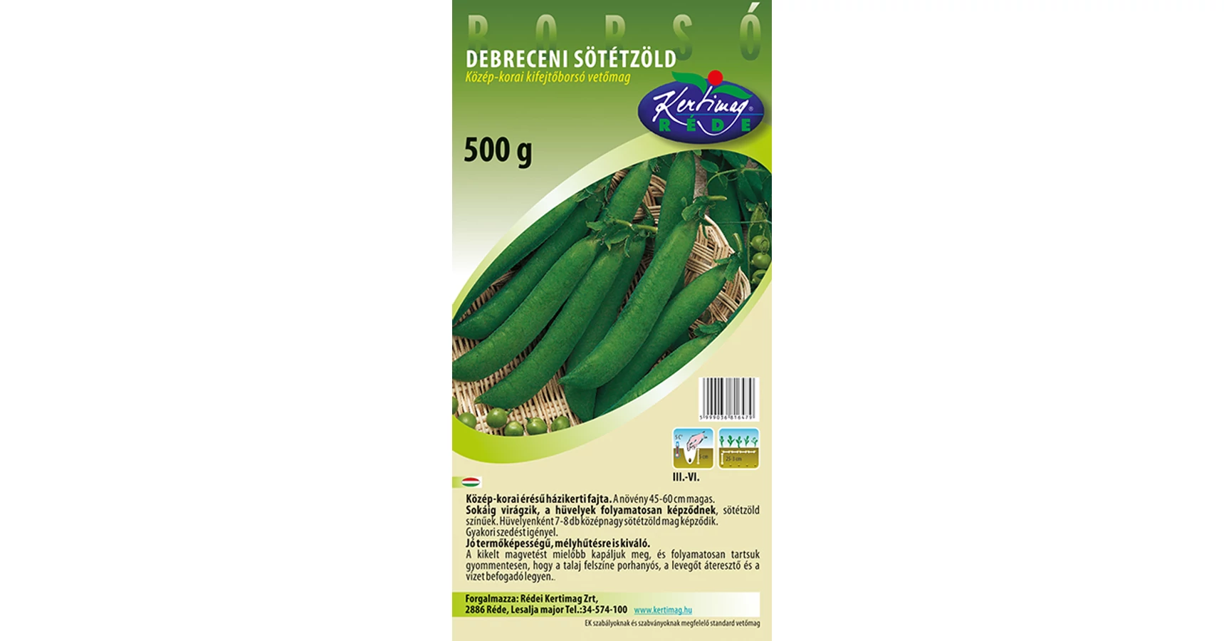 Rédei Kertimag Kif.borsó Debr.sötétzöld 500 g