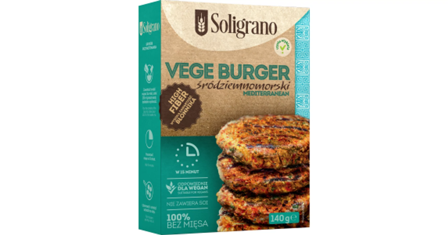 Soligrano Vegán Burger Alappor Mediterrán ízesítéssel 140 g