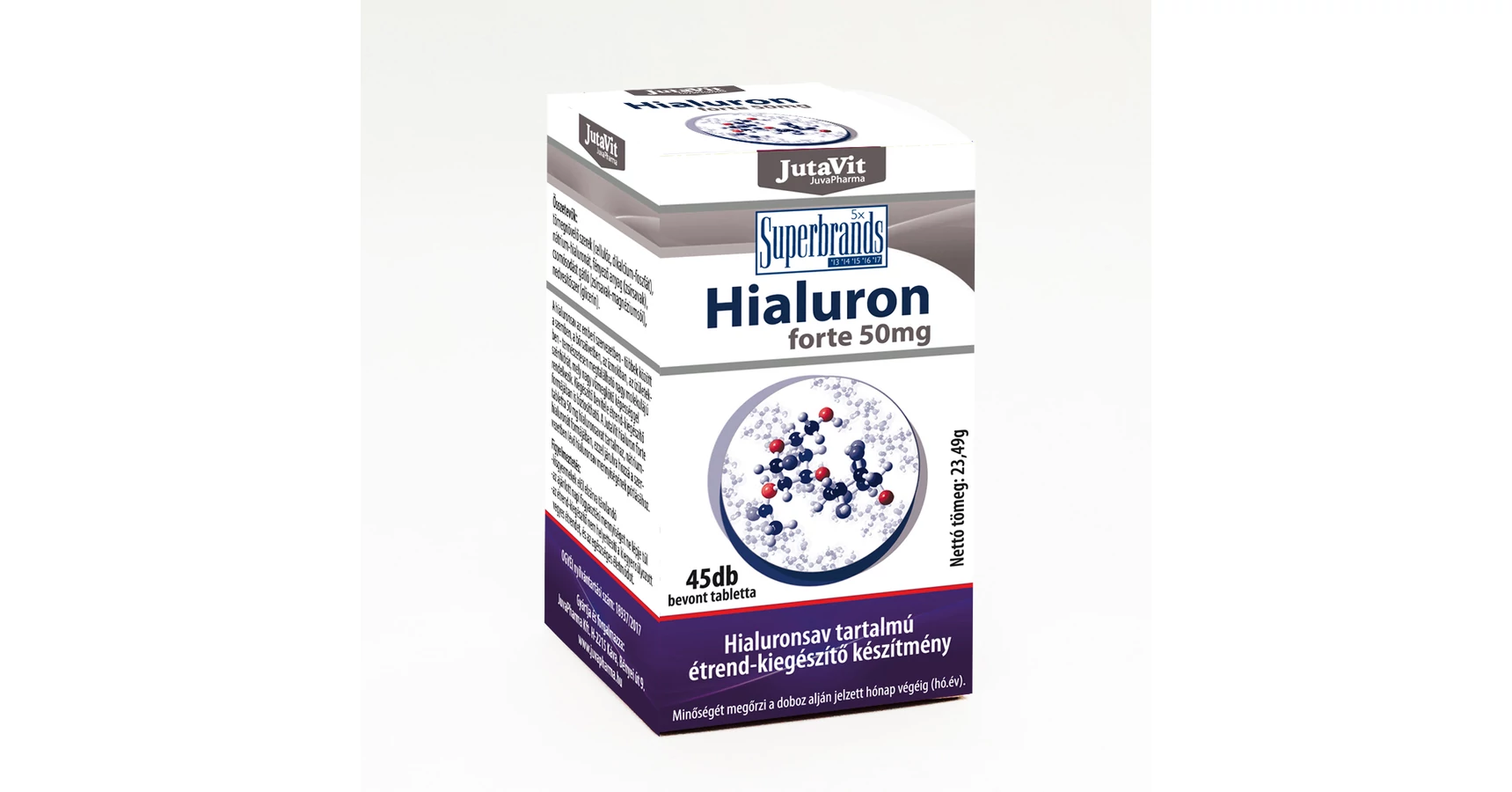 JutaVit Hialuron forte 50mg - 45 db, bőr és ízületek támogatása