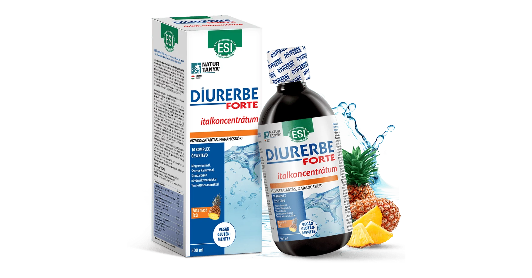 Natur Tanya® ESI® Diurerbe® Forte italkoncentrátum, Ananász íz 500 ml