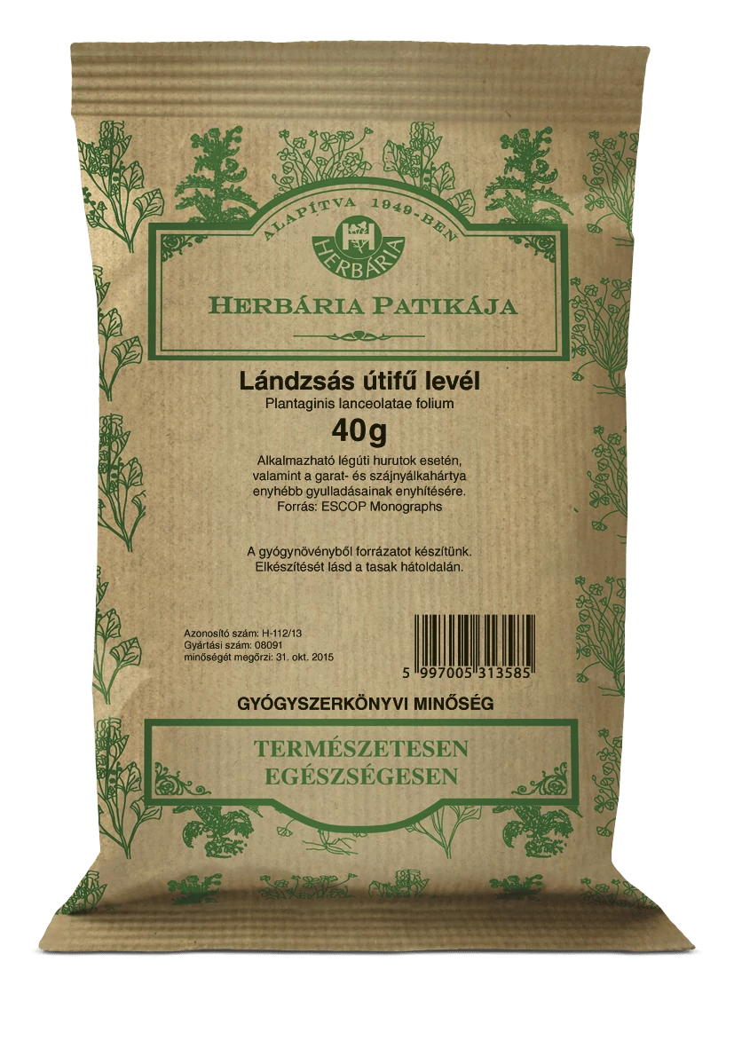 Herbária Lándzsás útifű levél (Plantaginis lanceolatae folium) 40 g ...